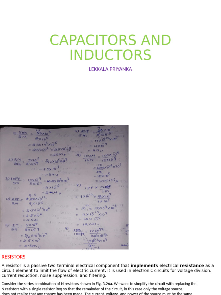 Capacitors and Inductors | PDF | Inductor | Capacitor