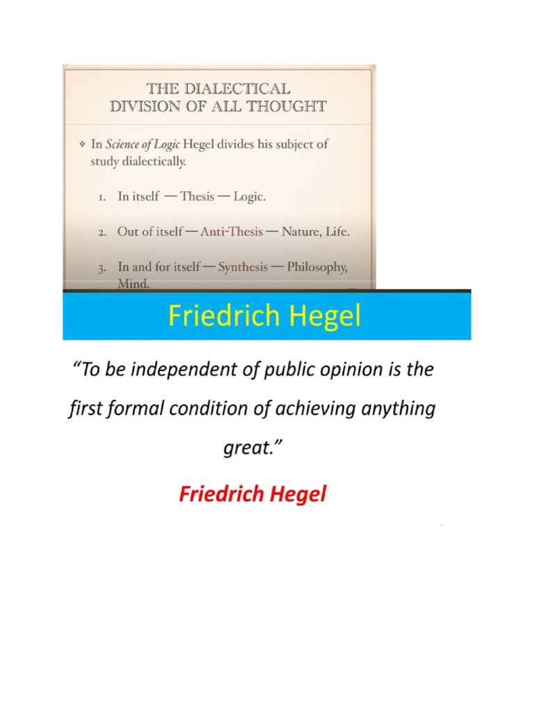 Hegel | PDF | Georg Wilhelm Friedrich Hegel | Dialectic