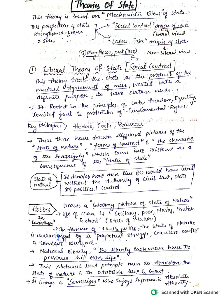 Theories of State Short Notes | PDF