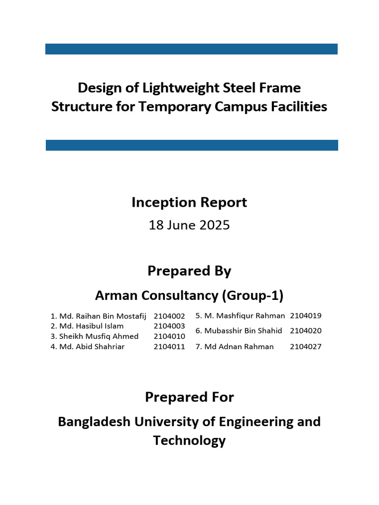(No Cover) - Inception Report (Group-1) | PDF | Life Cycle Assessment