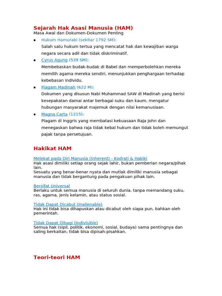 Sejarah dan Teori Hak Asasi Manusia | PDF