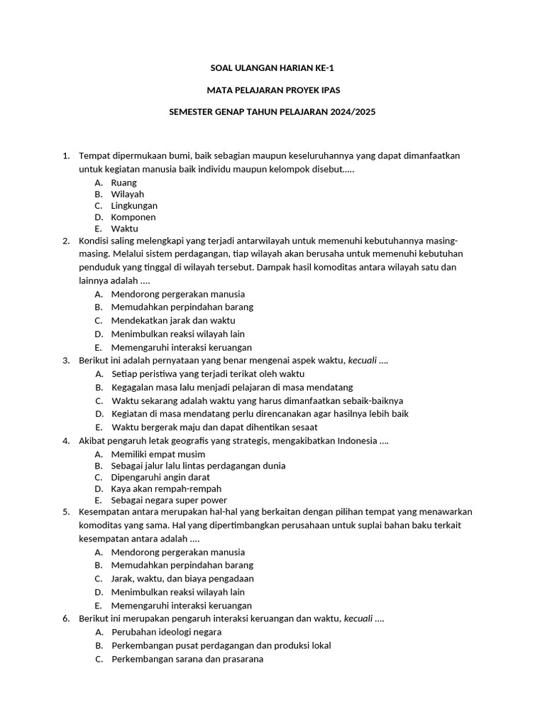 Soal UH 1 Genap | PDF