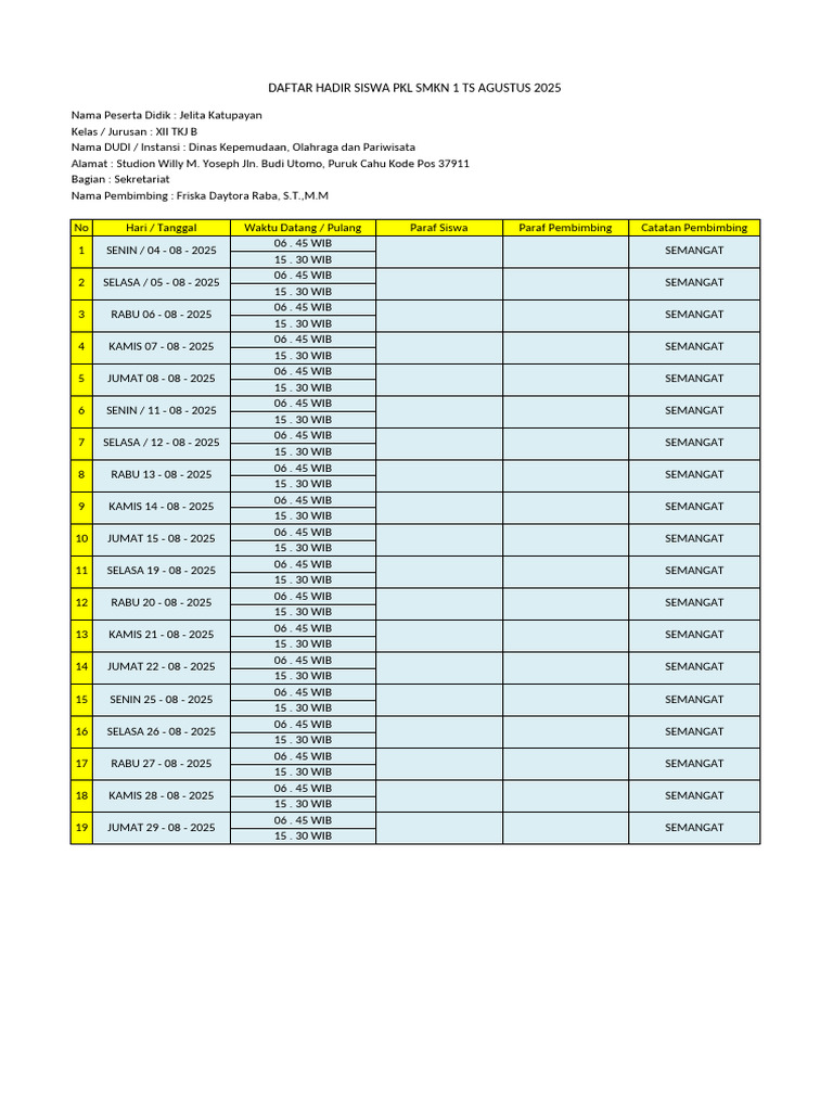Absen Magang-2 | PDF