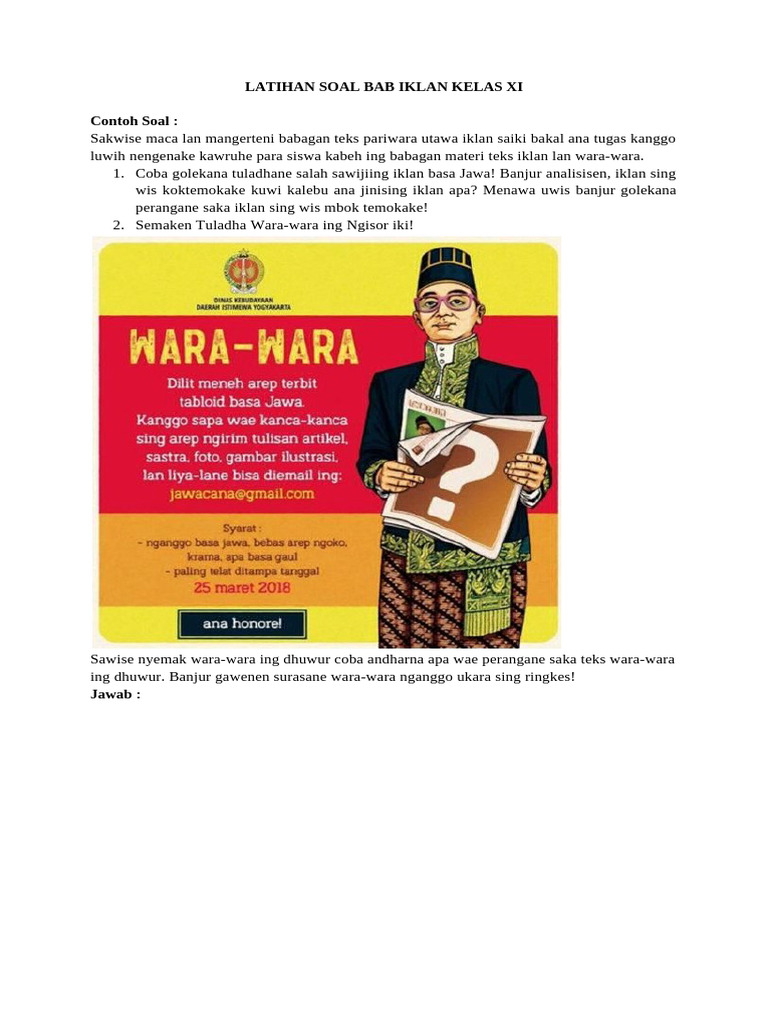 Latihan Soal Bab Iklan Kelas Xi | PDF