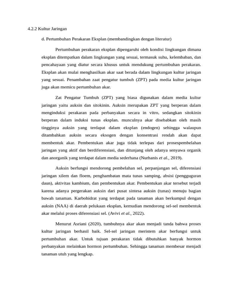 4.2.2 D. Pertumbuhan Perakaran Eksplan D. Pertumbuhan Perakaran Eksplan ...