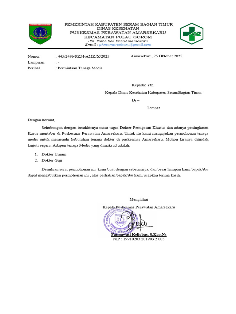 PERMINTAAN TENAGA MEDIS | PDF