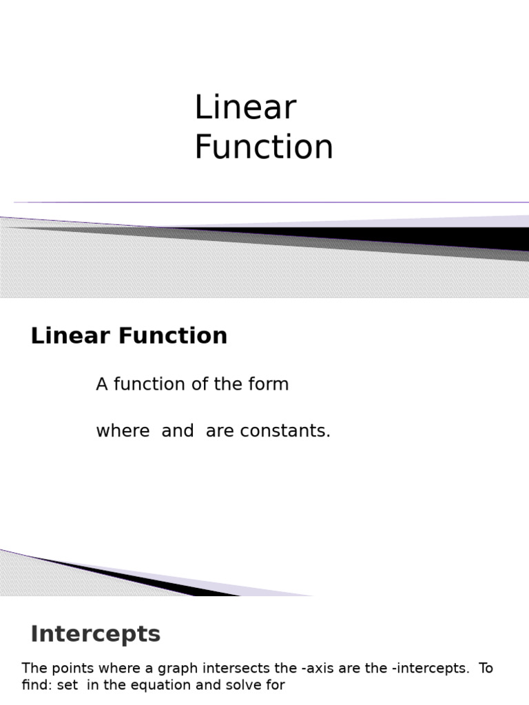 Lecture 6 Linear Functions | PDF