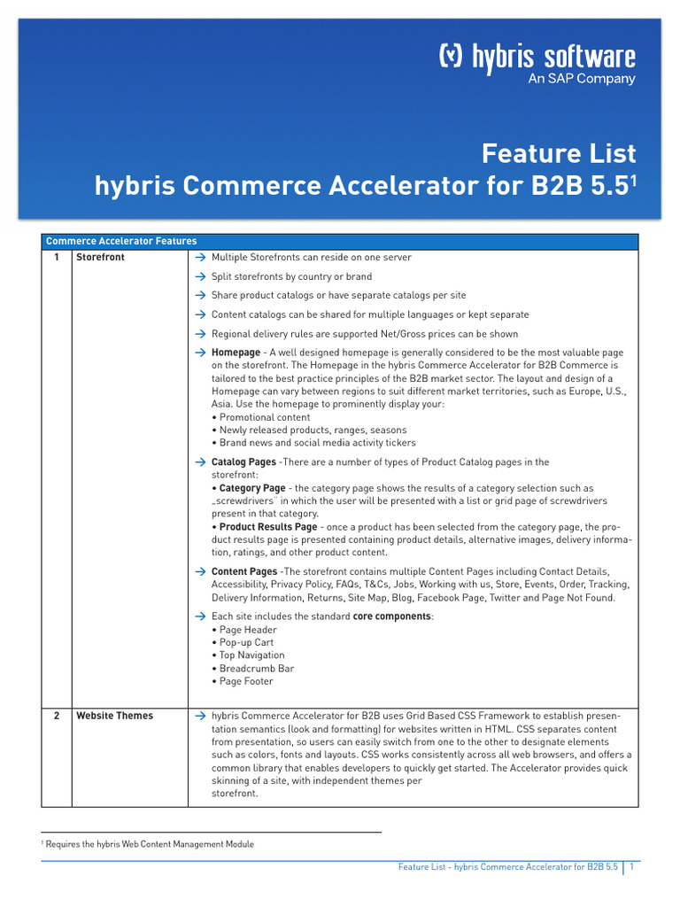 B2B Features of hybris Commerce 5.5 | PDF | Ajax (Programming) | Spring ...