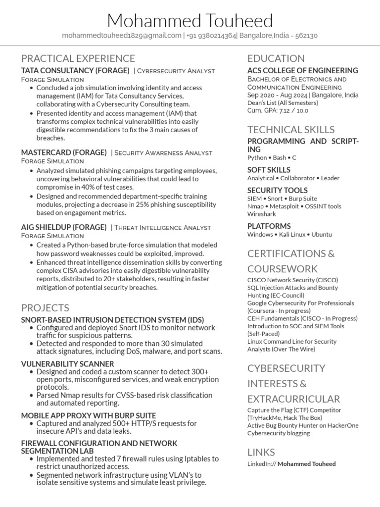 Deedy Resume Reversed | PDF | Security | Computer Security