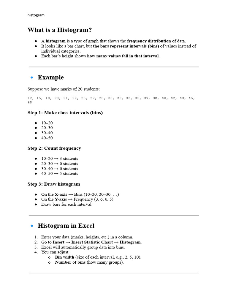 Understanding Histograms in Excel | PDF | Histogram | Statistical Analysis