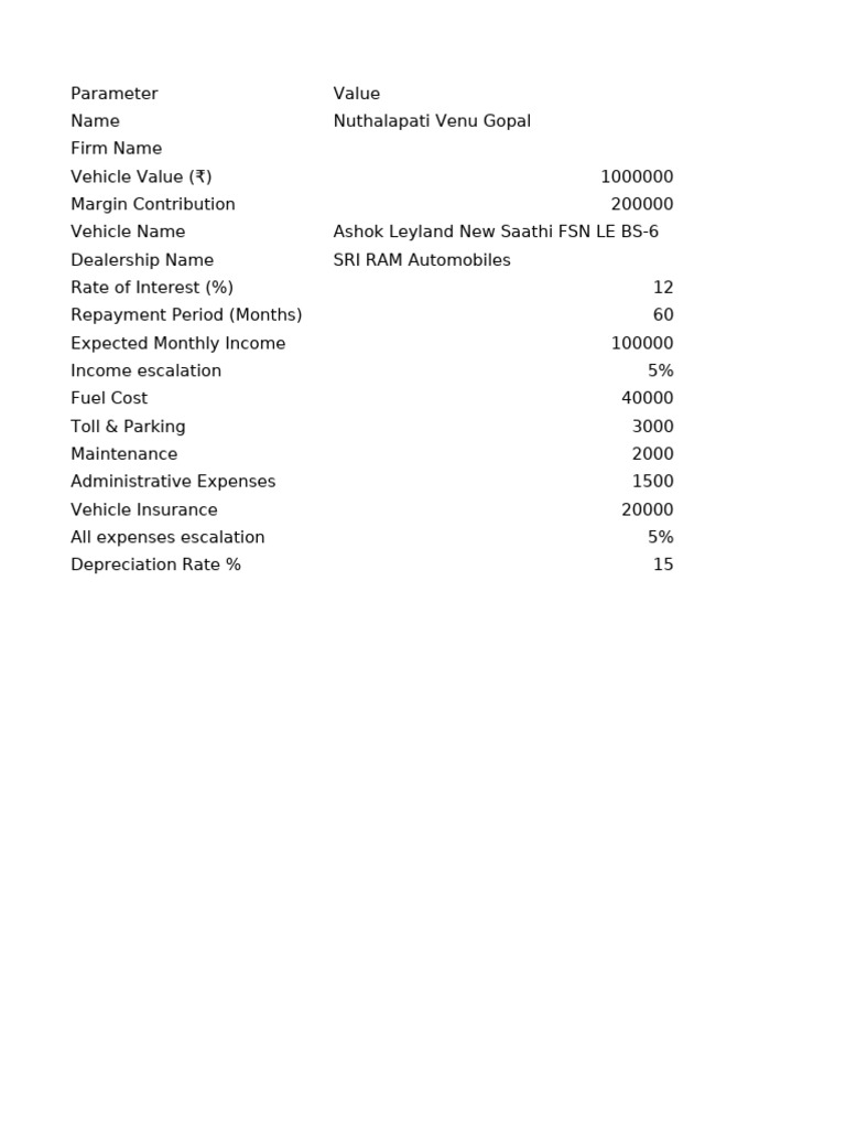 Commercial Vehicle Project Overview | PDF | Depreciation | Business ...