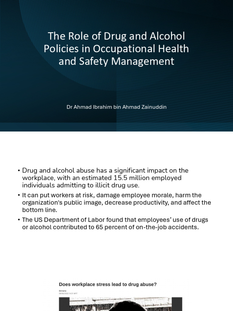 The Role of Drug and Alcohol Policies in Occupational Health and Safety ...