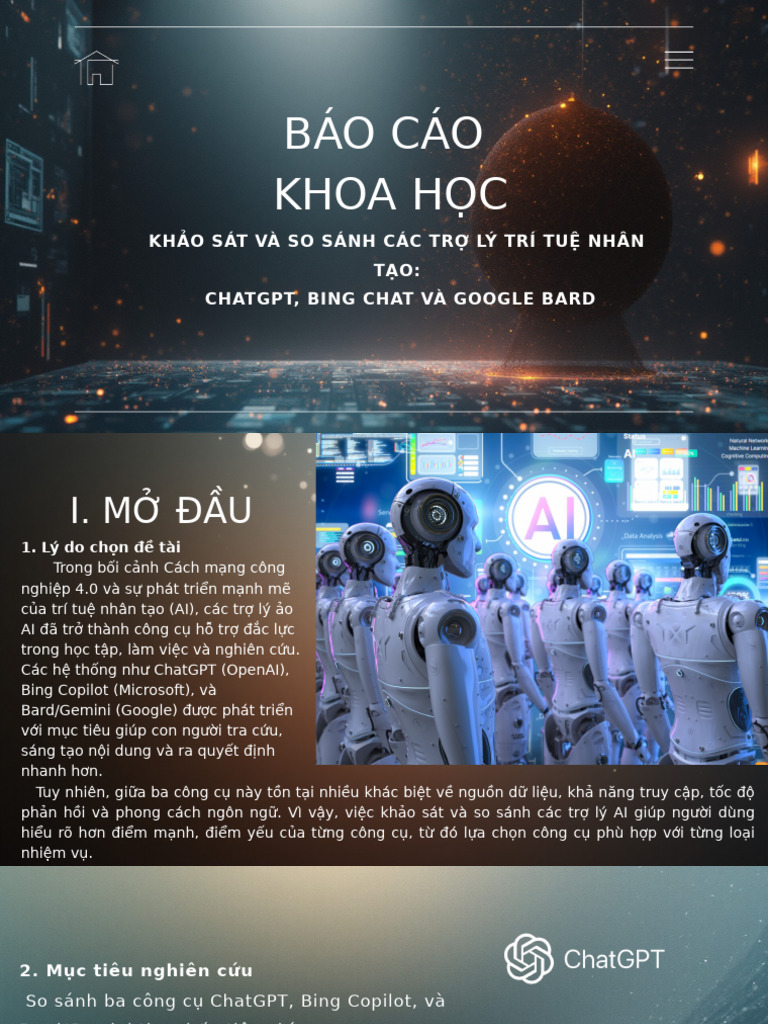 Báo Cáo Khoa Học Khảo Sát Và So Sánh Các Trợ Lý Trí Tuệ Nhân Tạo ...