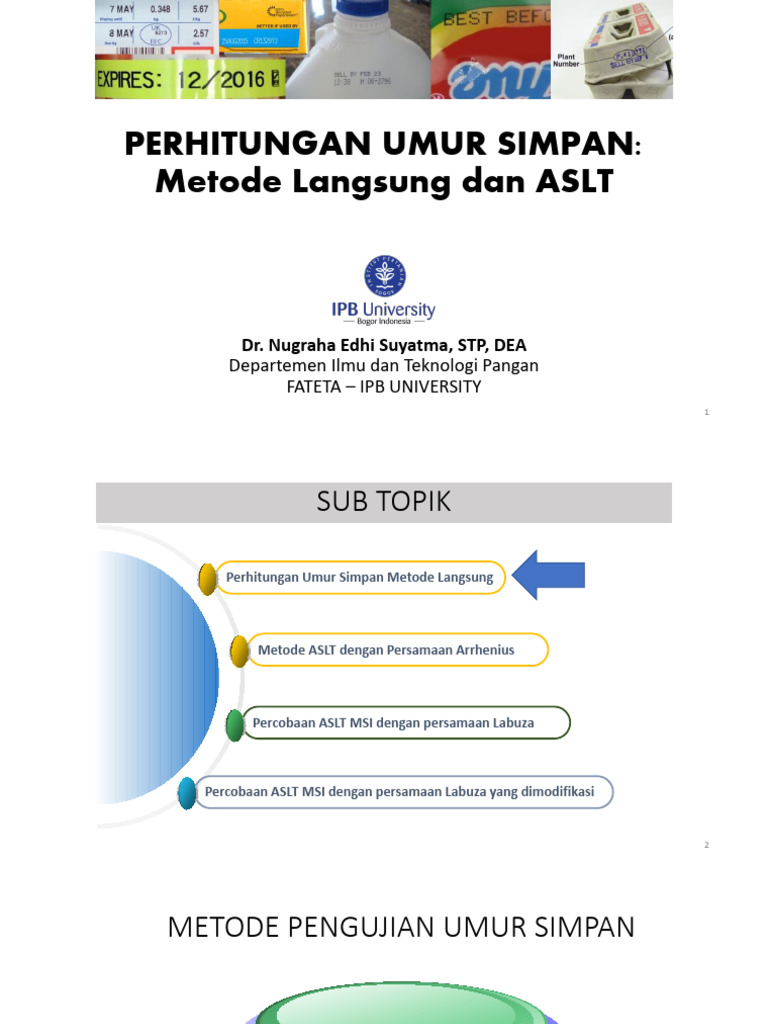 Perhitungan Umur Simpan Metode ASLT | PDF