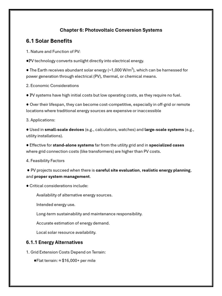 Photovoltaic Conversion Systems Overview | PDF | Solar Panel | Power ...