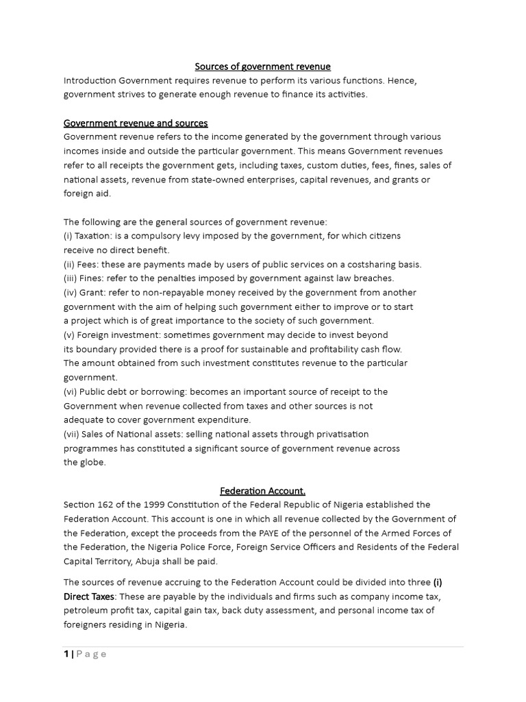 Sources of Government Revenue 2025 | PDF | Taxes | Revenue
