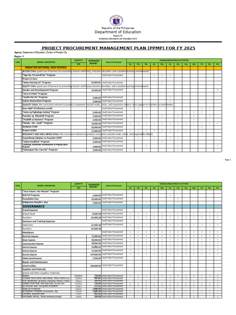 PPMP 2025 for Panabo City Schools | PDF | Paper | Inclusion (Education)