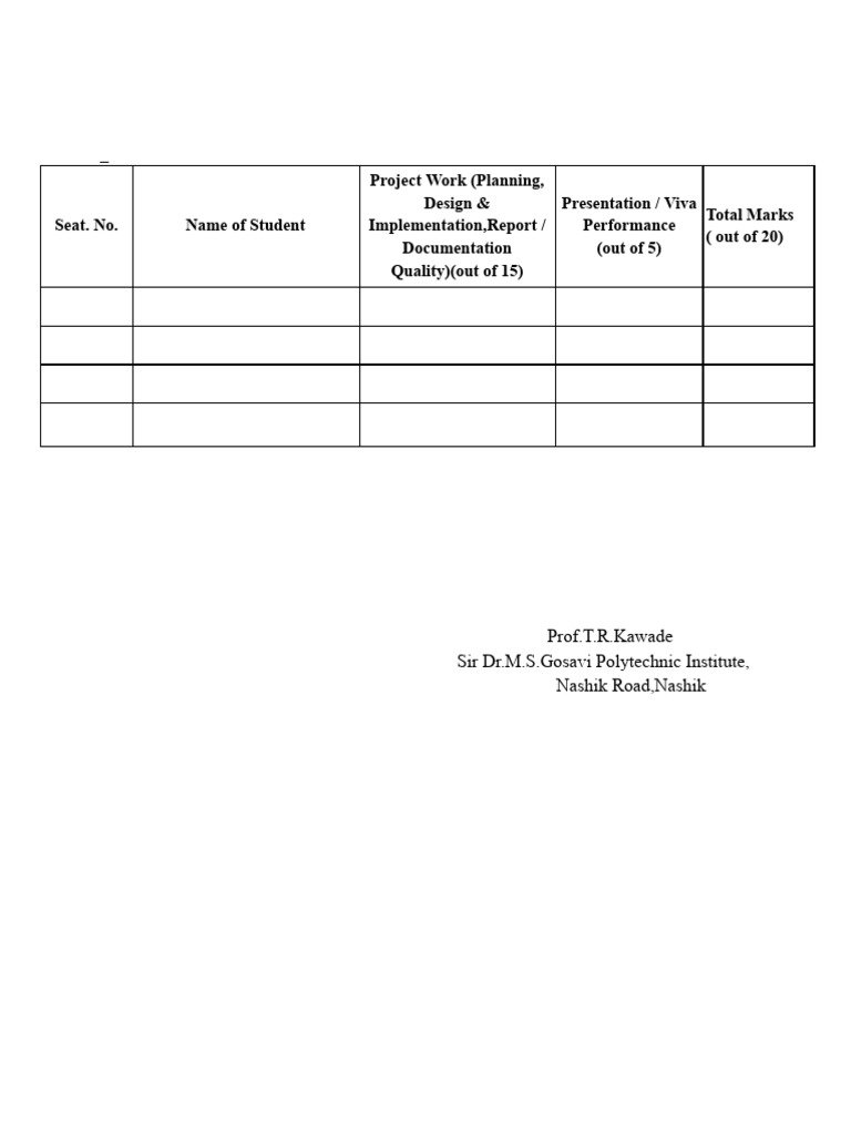 Student Project Evaluation Report | PDF