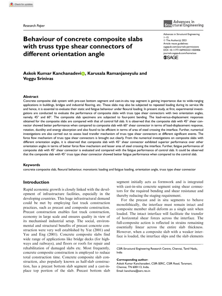 Concrete Composite Slabs: Shear Connector Study | PDF | Fracture ...