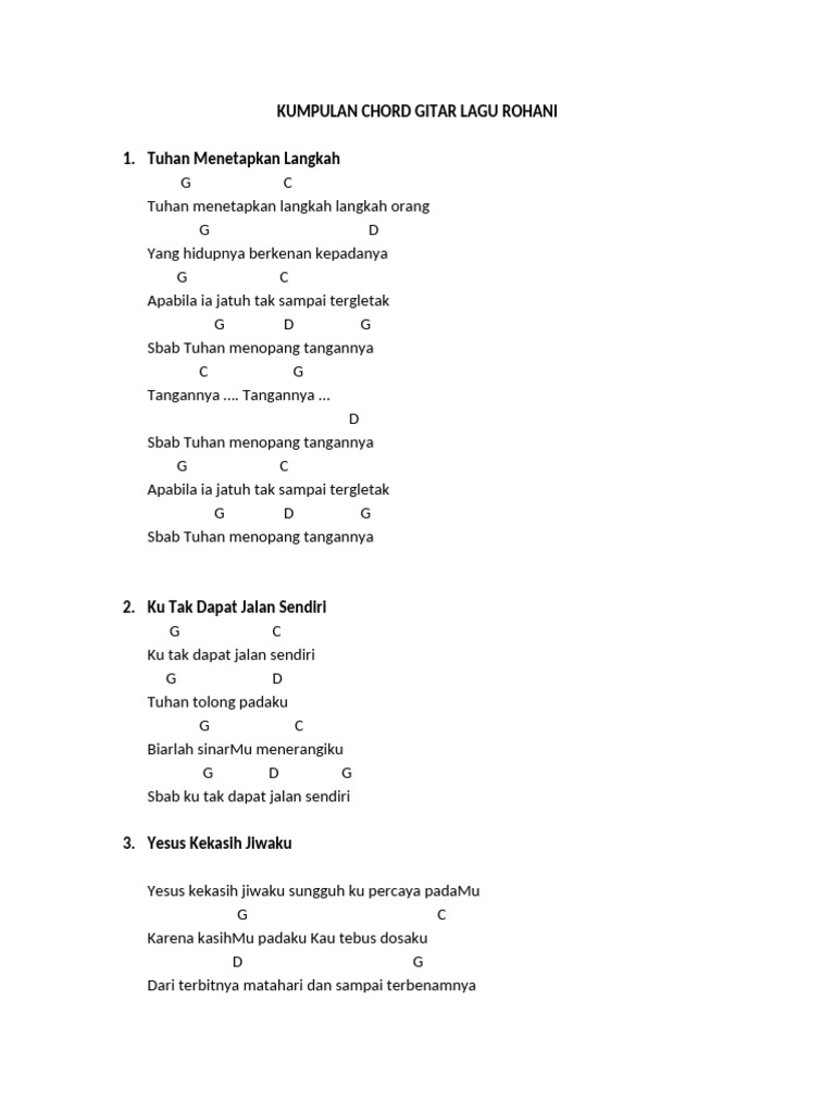 Kumpulan Chord Gitar Lagu Rohani | PDF