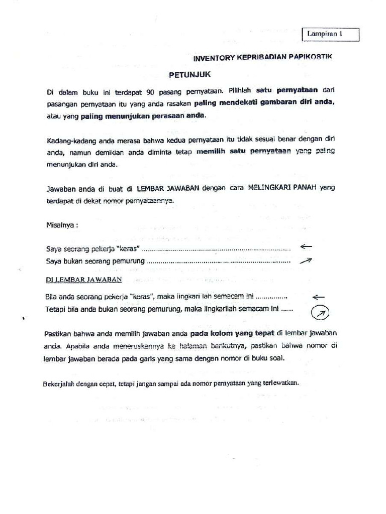 Tes Papikostik | PDF