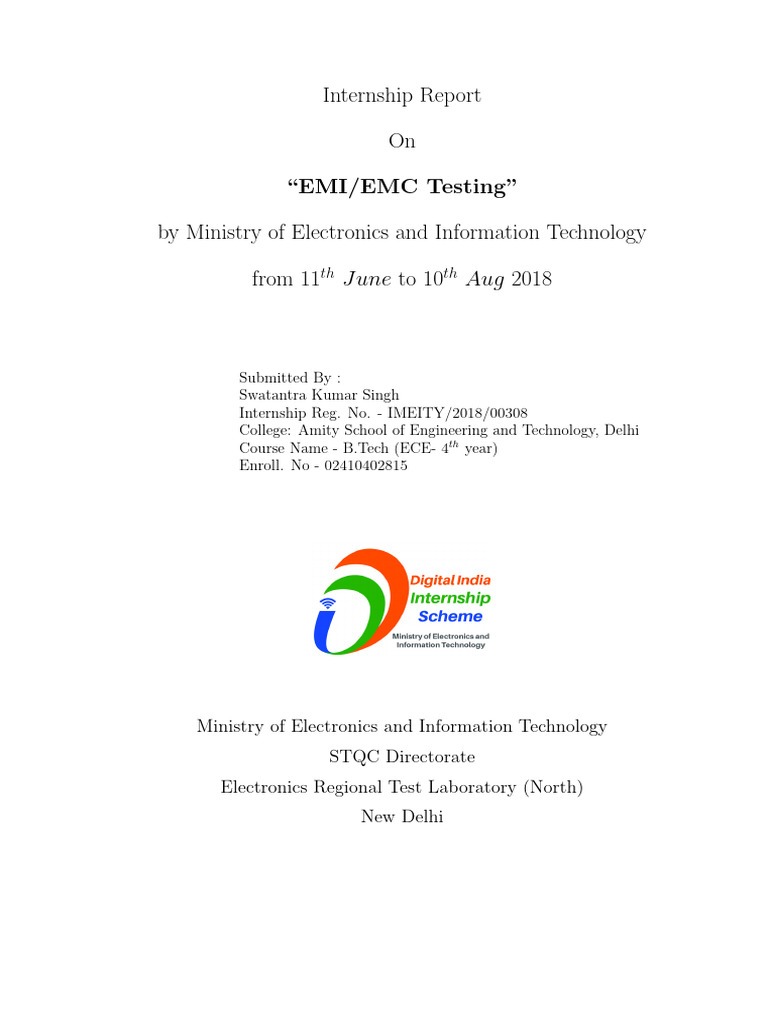 EMI/EMC Testing Internship Report | PDF | Electromagnetic Compatibility ...