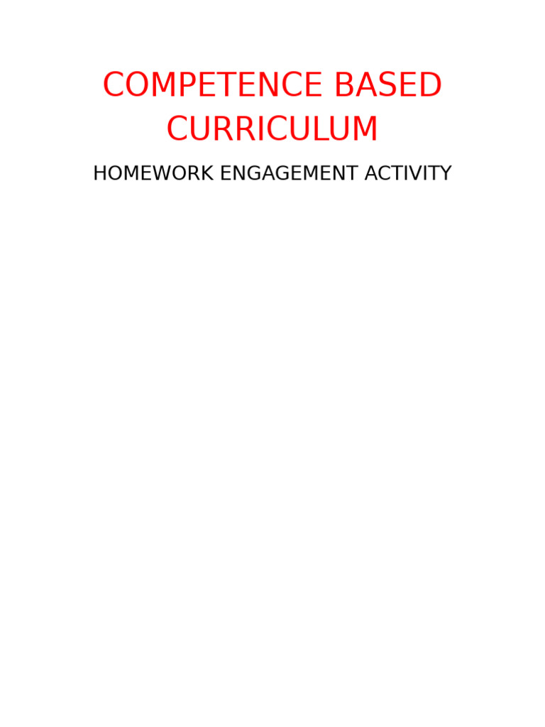 Competence Based Curriculum | PDF