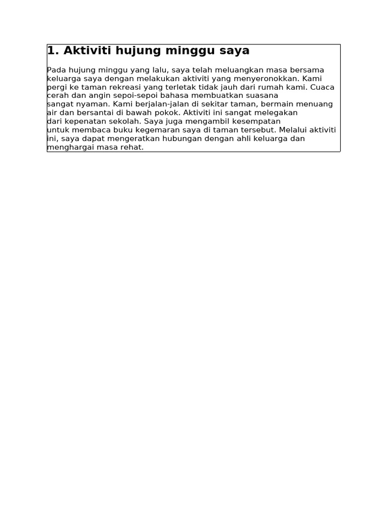 Aktiviti Hujung Minngu | PDF