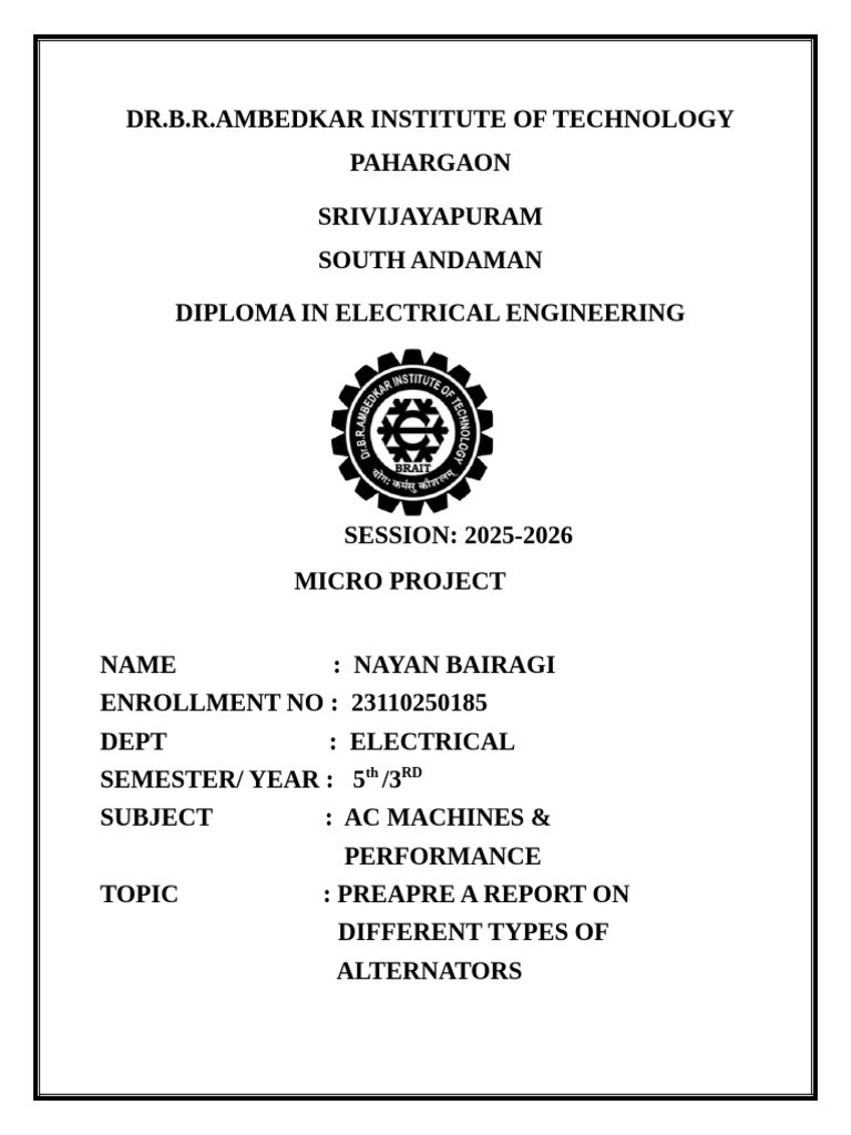 Microproject A.C Machimes Performance | PDF | Electrical Equipment ...