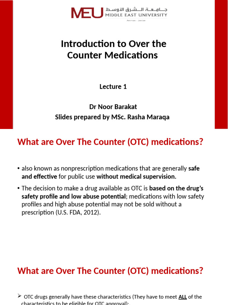 Understanding Over-the-Counter Medications | PDF | Over The Counter ...