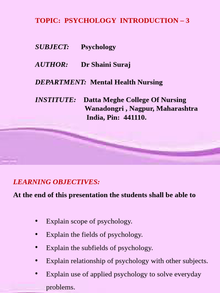 Lecture 3 Unit 1 - Introduction To Psychology | PDF | Psychology ...