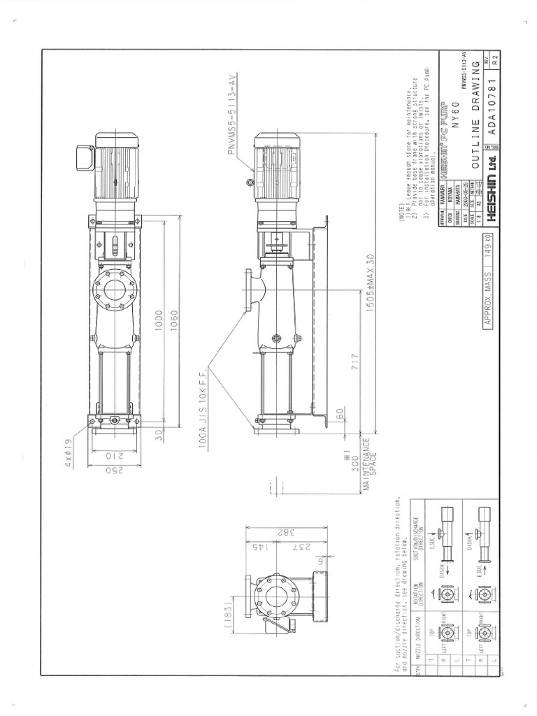 Screw Pump, Heishin, NY60 For Scum Feed Pump WTP | PDF
