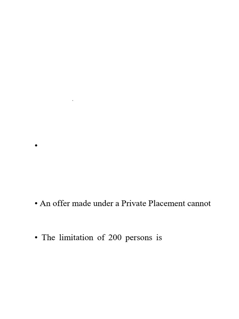Private Placement of Securities Explained | PDF | Securities (Finance ...