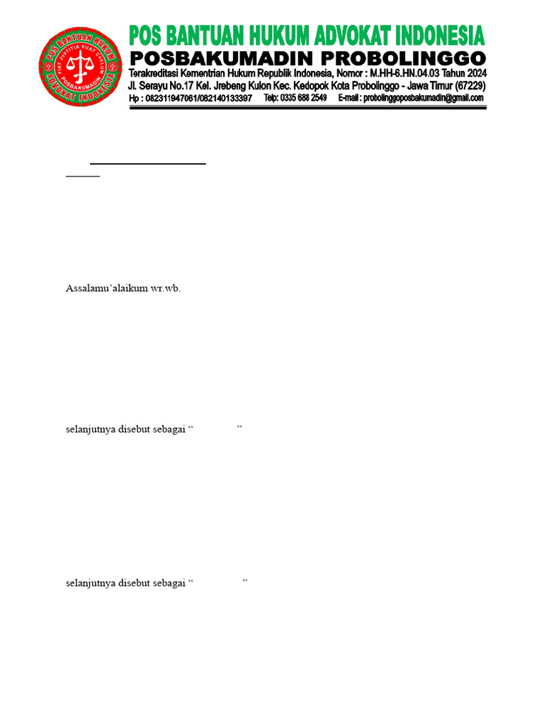 Permohonan Cerai Talak Probolinggo 2025 | PDF