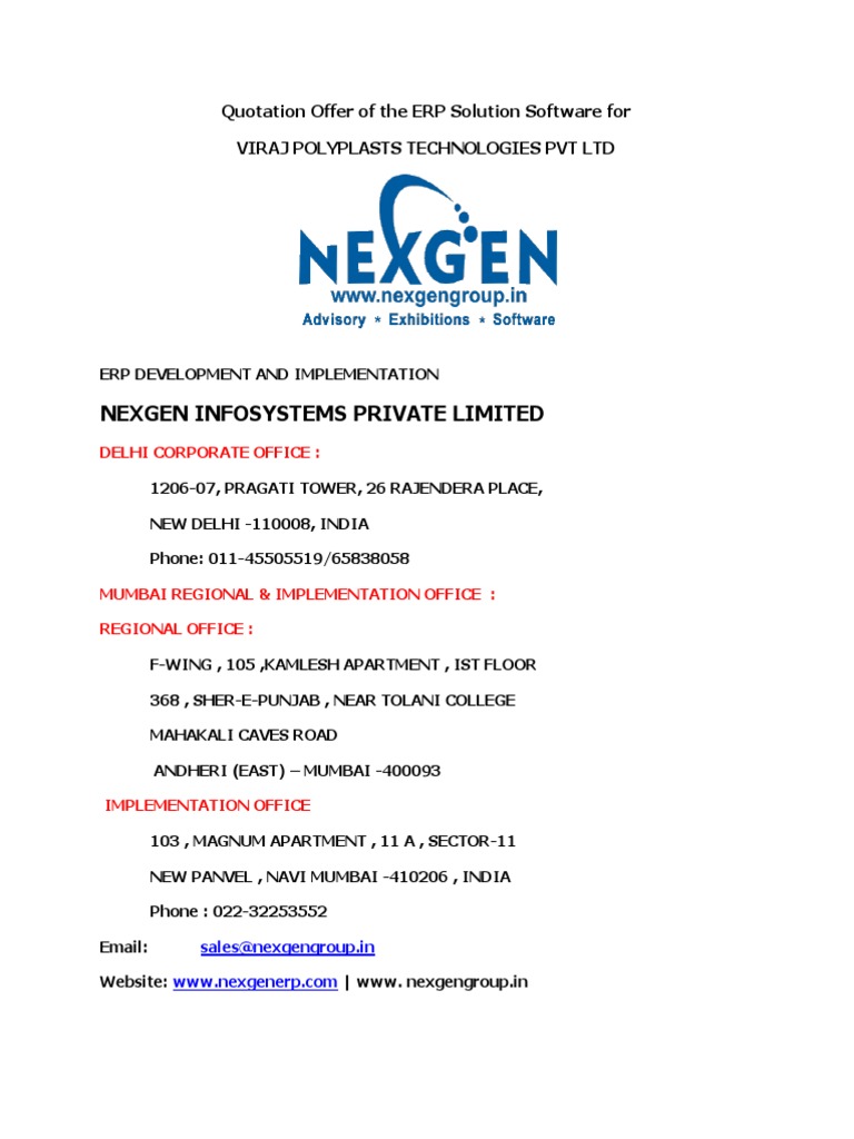 Nexgen Infosystems Private Limited | PDF