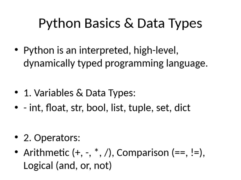 Python Basics | PDF