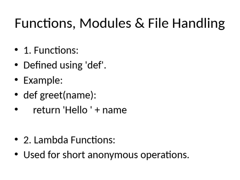 Functions Modules | PDF