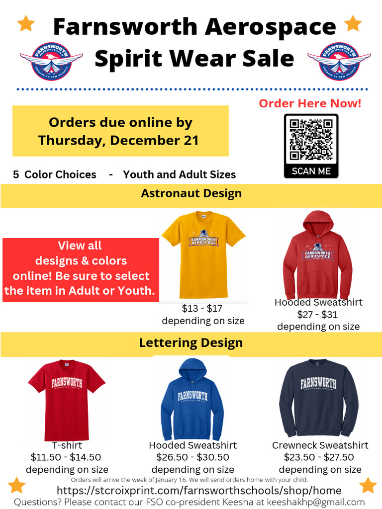 Orders Due Online by Thursday, December 21: Order Here Now! | PDF