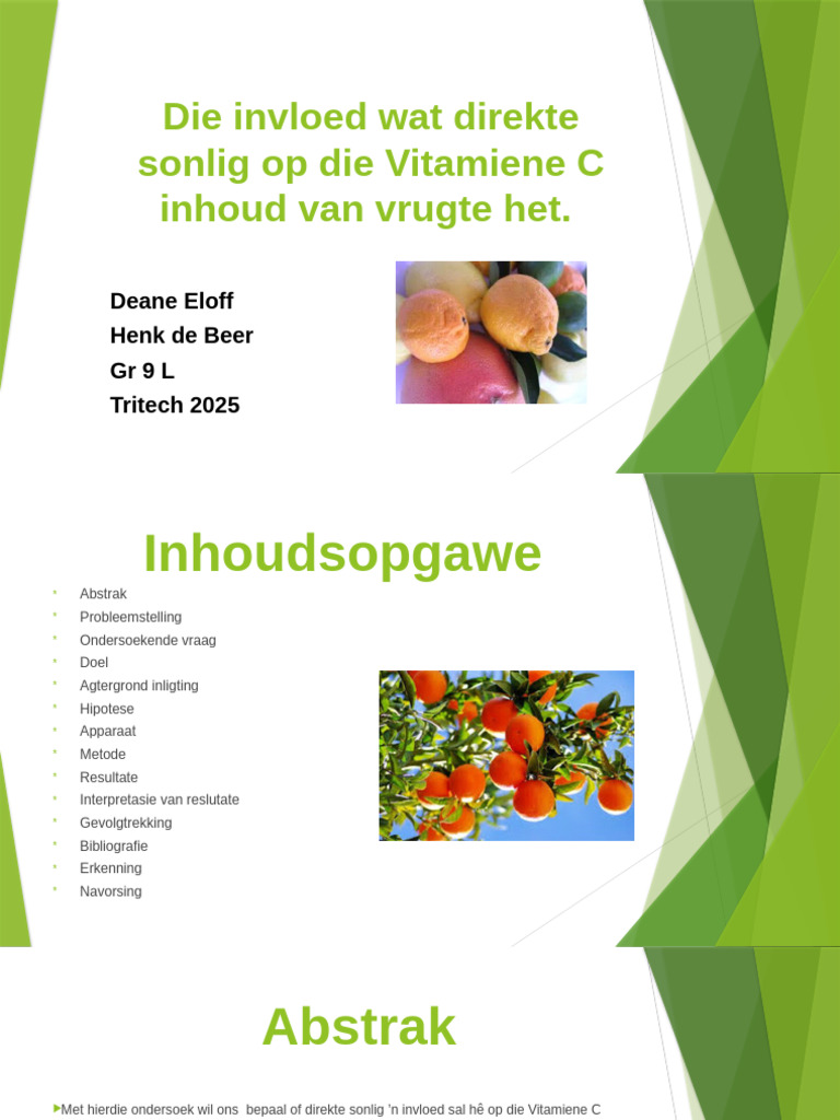 Die Invloed Wat Direkte Sonlig Op Die Vitamiene | PDF
