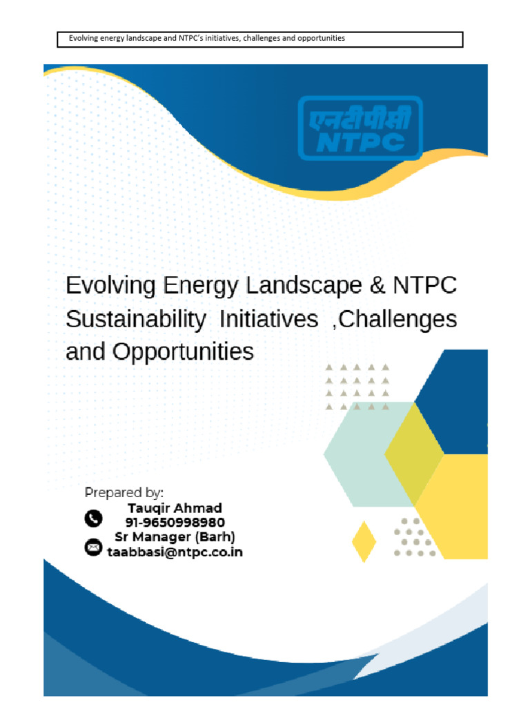 NTPC's Role in India's Energy Transition | PDF | Renewable Energy ...