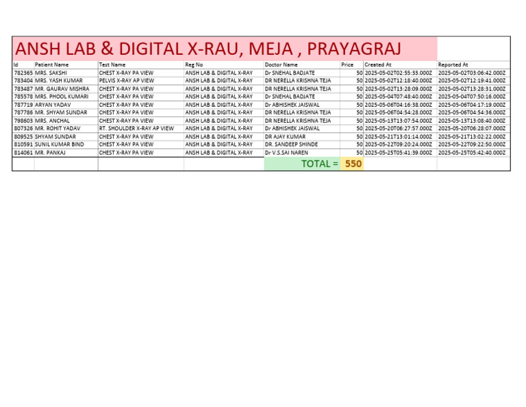 Ansh Lab & Digital X-Ray, May 2025 Bill | PDF