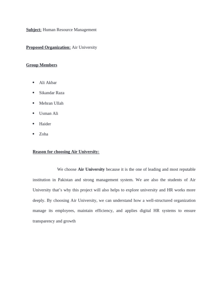 HR Management at Air University | PDF