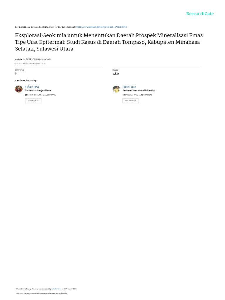 Eksplorasi Geokimia Untuk Menentukan Daerah Prospe | PDF