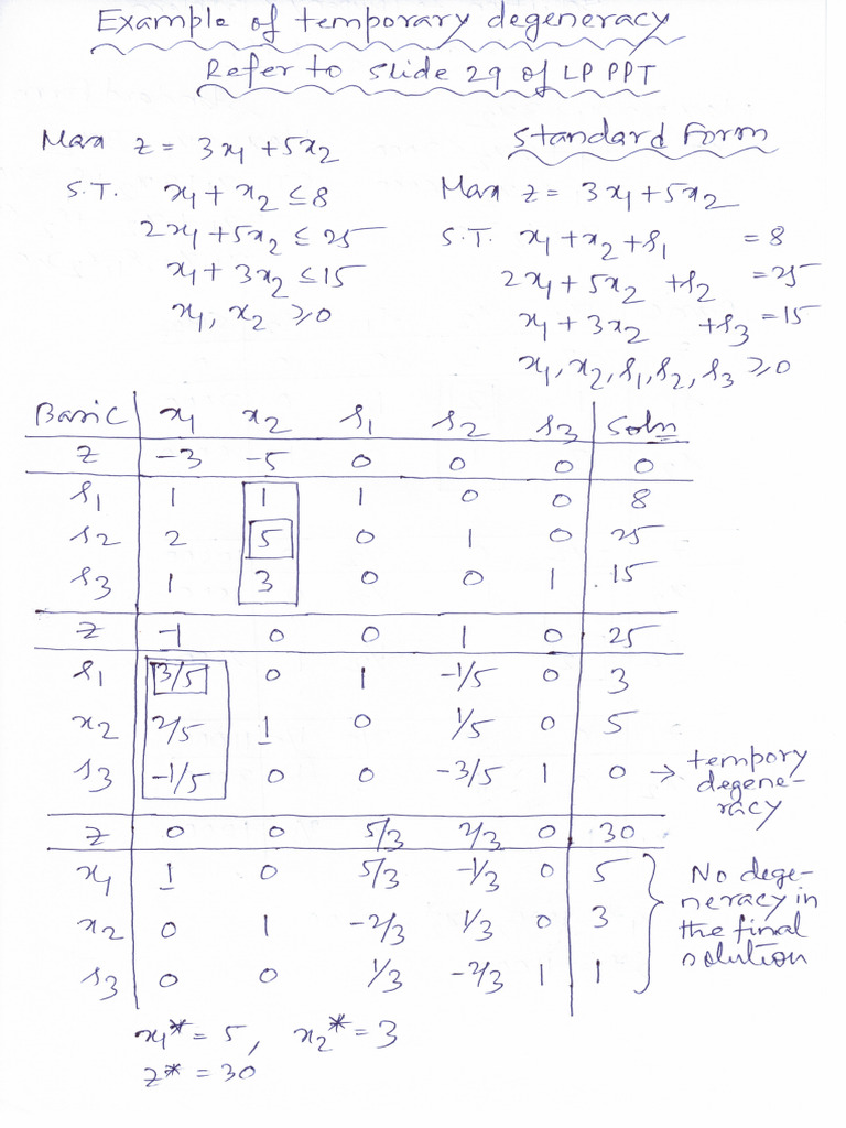 Example of Temporary Degeneracy | PDF