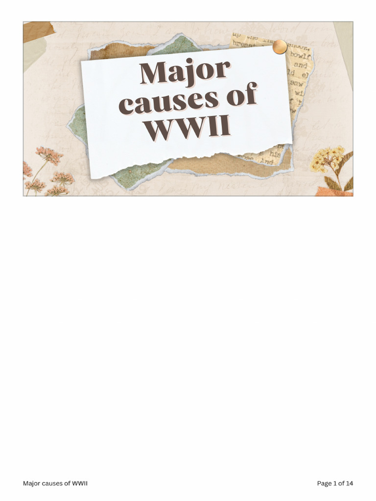 Major Causes of WWII | PDF