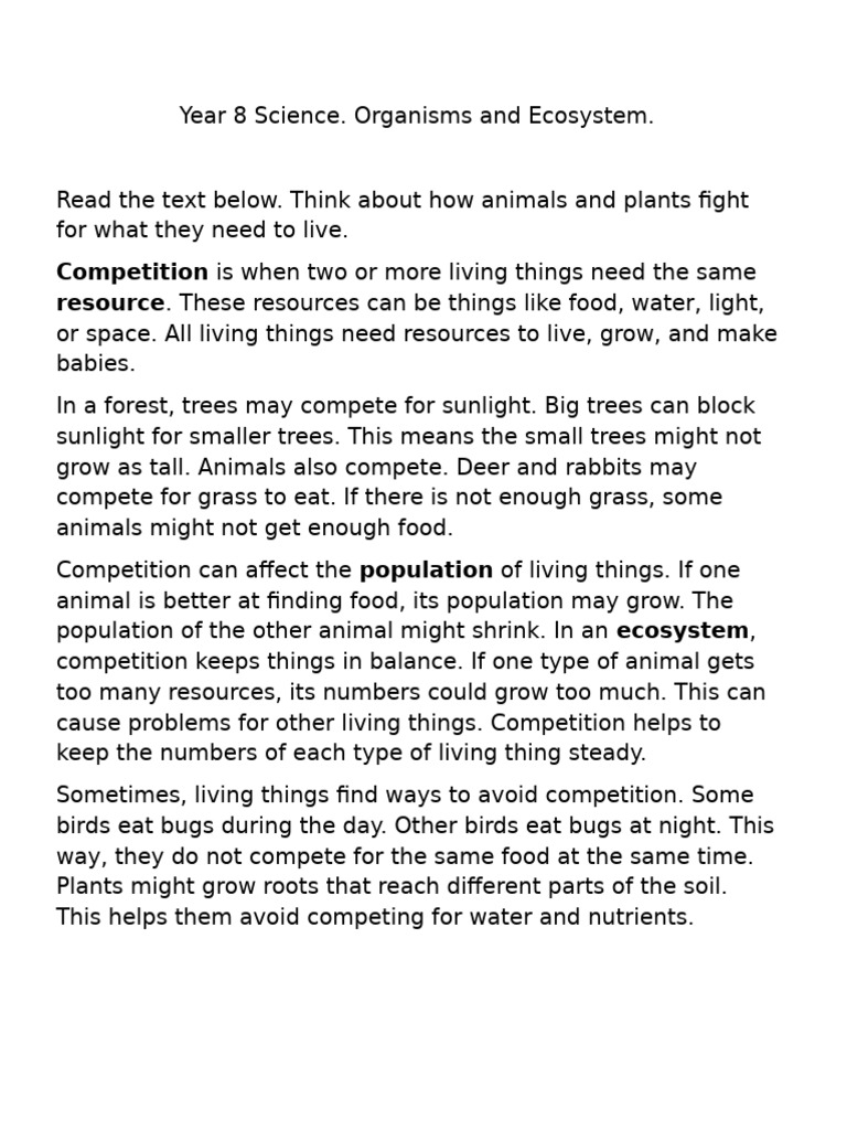 Updated WorkSheet Grade 7 Science Ecosystems | PDF