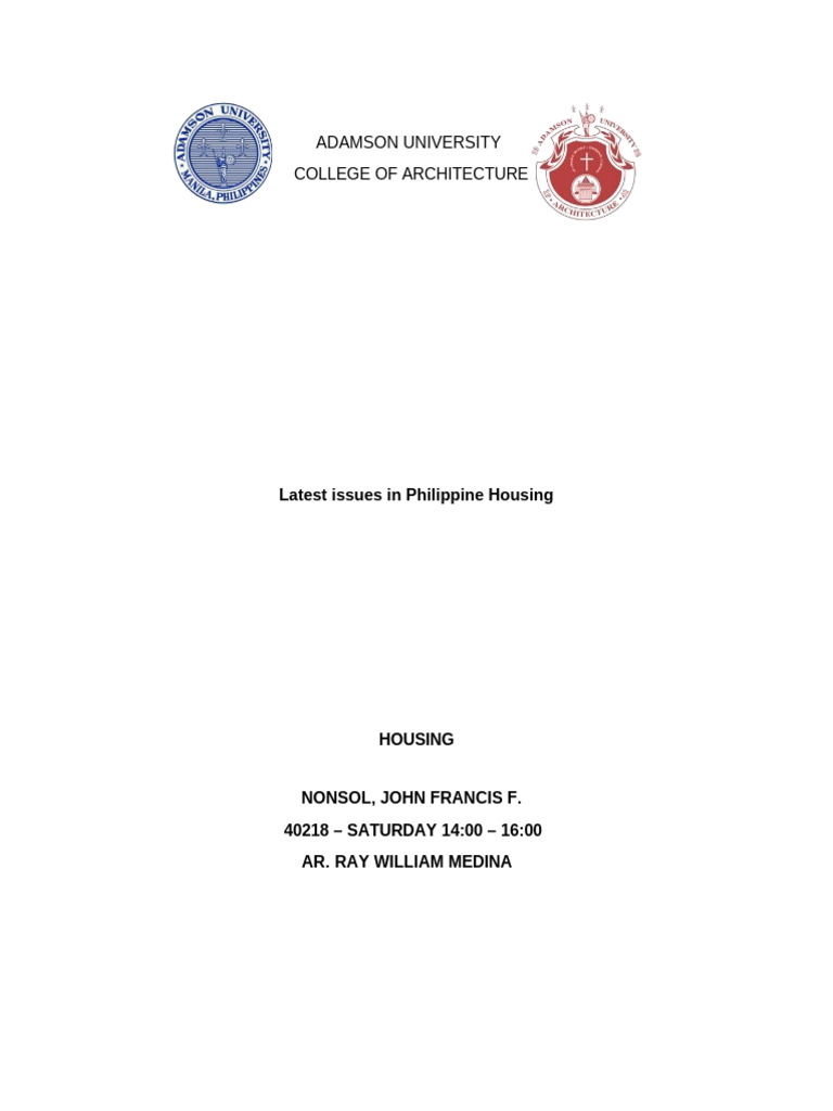 Nonsol Housing Assignment 3 | PDF | Sustainability | Slum