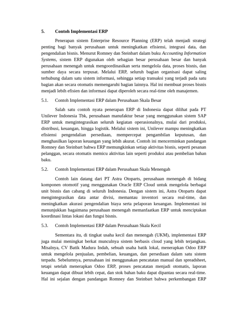 Contoh Penerapan ERP di Berbagai Skala | PDF