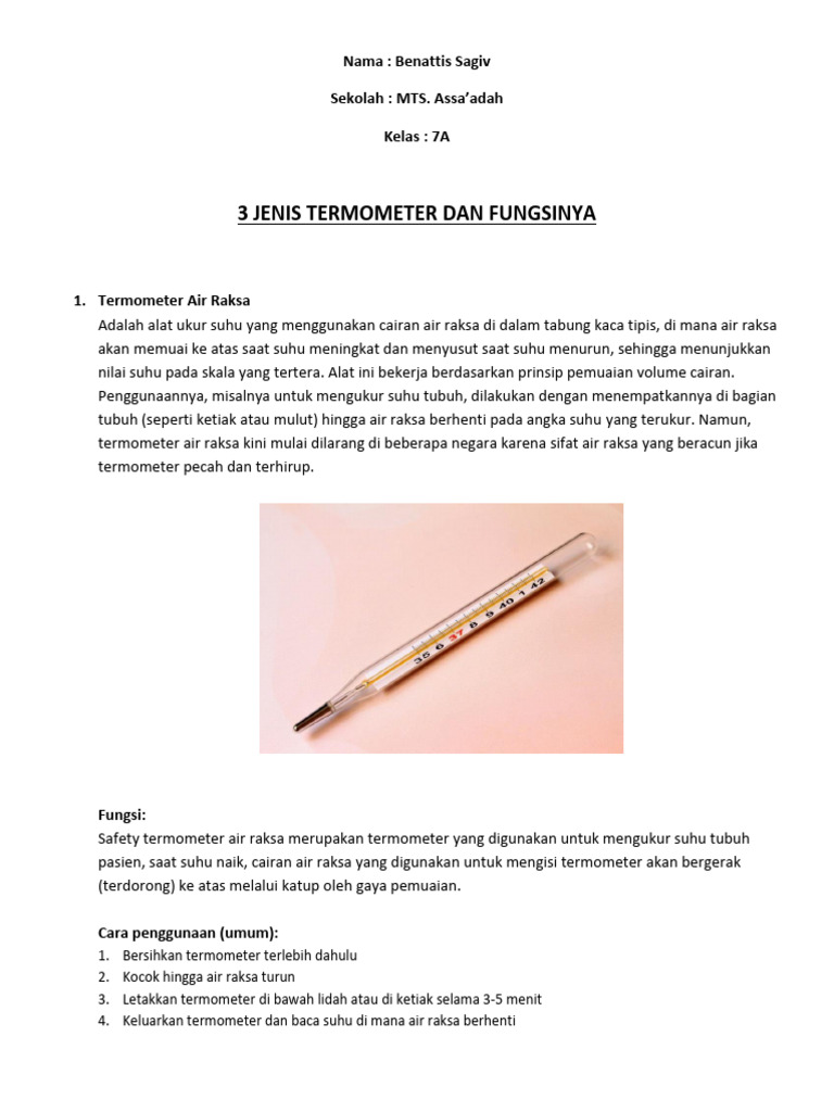 Tugas Ben Jenis Termometer - Compressed | PDF