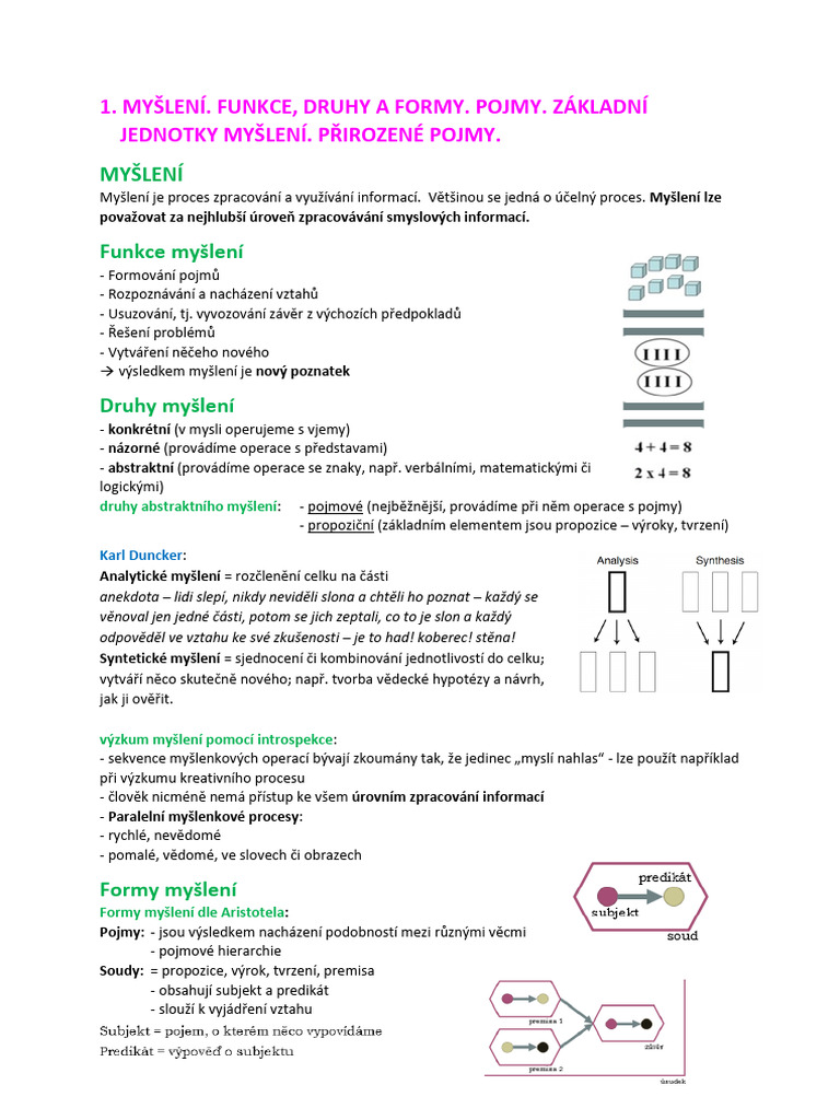 Obecná Psychologie - Studentská Skripta | PDF